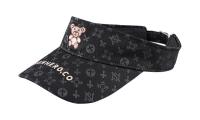 China Black Outdoor Sunscreen Hats With Bear Pattern For Summer for sale