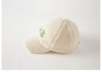 China Cream Color Faux Rabbit Fur Hat  Embroidered Winter Baseball Cap for sale