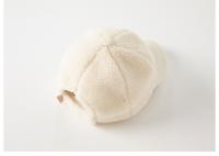 China Cream Color Faux Rabbit Fur Hat  Embroidered Winter Baseball Cap for sale