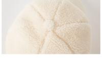 China Cream Color Faux Rabbit Fur Hat  Embroidered Winter Baseball Cap for sale