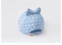 China Light Blue Baseball Cap With Dot Pattern And Bow Tie On Top for sale