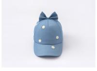 China Light Blue Baseball Cap With Dot Pattern And Bow Tie On Top for sale
