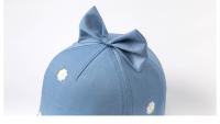 China Light Blue Baseball Cap With Dot Pattern And Bow Tie On Top for sale