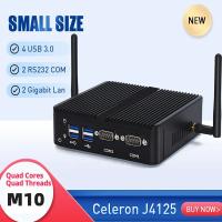 China Fanless Industrial Desktop Mini Computers PC J4125 N5105 8GB RAM for sale