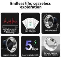 China Heart Rate Monitor Bluetooth Fitness Health Tracking Smart Ring Blood Oxygen Sleeping Monitor Ring for sale