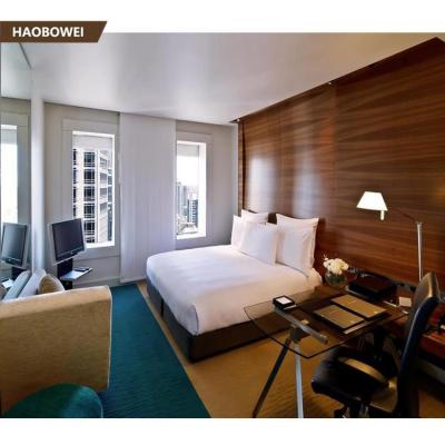 China 5 Star Hotel Bedroom Furniture Set Twin Size High Gloss JW Marriott Style for sale