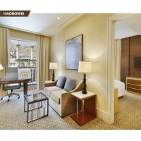 China Custom Hotel Lobby Furniture Set Living Room Sofa Chairs Tables Wood Carving Corner Units for sale