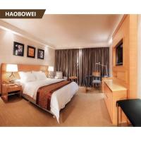 China Eco Friendly Lacquer Hotel Bedroom Furniture Set King Size Wood Bed for sale