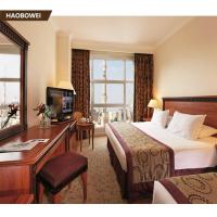China Custom Hotel Bedroom Furniture Set with Fabric Leather Headboard Bedside Table Desk for sale