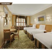 China Wooden Hotel Guest Room Bedroom Furniture Set with Headboard Customizable Size for sale