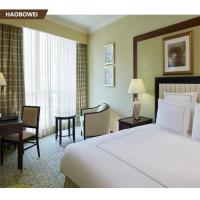 China Wooden Hotel Guest Room Bedroom Furniture Set with Headboard Customizable Size for sale