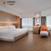 China HAOBOWEI Hotel Bedroom Furniture Set with Bed Nightstand Dresser Wardrobe ISO9001 for sale