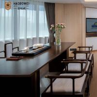 China HAOBOWEI Hotel Bedroom Furniture Set with Bed Nightstand Dresser Wardrobe ISO9001 for sale
