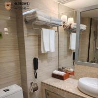 China HAOBOWEI Hotel Bedroom Furniture Set with Bed Nightstand Dresser Wardrobe ISO9001 for sale