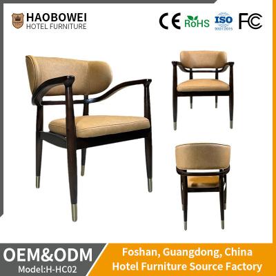 China Customized Solid Wood Dining Room Chair with Armrest 600mm Seat Width Hotel Furniture for sale