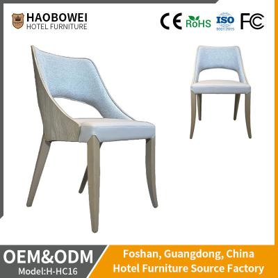 China Solid Wood Leather Fabric Dining Chair 540mm Seat Height for Hotel Restaurant Customizable for sale