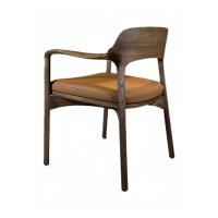 China Solid Wood Dining Chair with Curved Backrest Ash Wood 615mm x 560mm x 800mm for Hotel Restaurant Home for sale