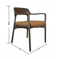 China Solid Wood Dining Chair with Curved Backrest Ash Wood 615mm x 560mm x 800mm for Hotel Restaurant Home for sale