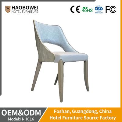 China Modern Solid Wood Leather Fabric Dining Chair 540mm Seat Height for Hotel Restaurant for sale