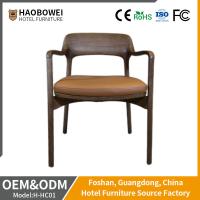 China Arm Hotel Dining Chair Set Leather Padded All Ash Wood 615mm 560mm 800mm Bulk for sale