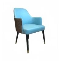 China Teal Leather Hotel Dining Chair Solid Ash Wood 630x660x890mm for Banquet Party for sale