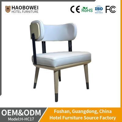 China Unfixed Leather Padded Hotel Dining Chair with Ash Wood Frame 565mm 790mm for sale