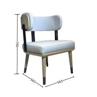 China Luxury Leather Upholstered Hotel Dining Chair 565mm 790mm Ash Wood Frame ODM for sale