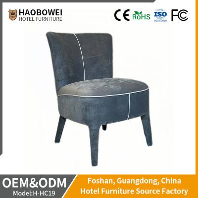 China Armless Grey Velvet Dining Chair 620mm Hotel Hospitality Furniture Customizable for sale