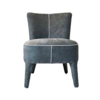 China Armless Grey Velvet Dining Chair 620mm Hotel Hospitality Furniture Customizable for sale