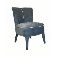 China Medium Back Hotel Dining Chair Frosted Grey Velvet Ash Wood Frame 620mm for sale