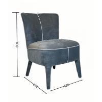 China Medium Back Hotel Dining Chair Frosted Grey Velvet Ash Wood Frame 620mm for sale