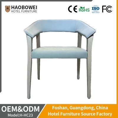 China Hardwood Frame Grey Leather Dining Chair 660mm 520mm 800mm for Hotel Restaurant Banquet for sale
