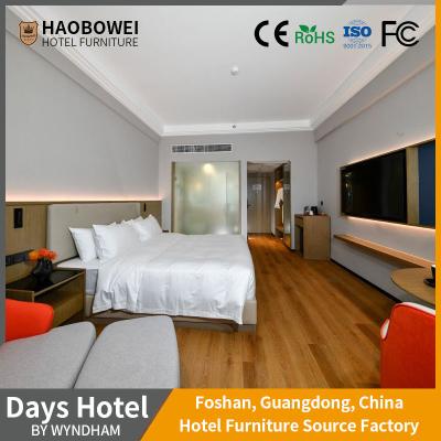 China 4 Star Resort Hotel King Bedroom Furniture Set Wooden Fabric Headboard 1800x2000mm for sale