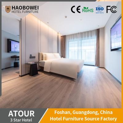 China Modern Hotel King Size Double Bedroom Furniture Set with Curved Backrest 1800mm for sale