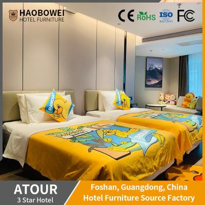 China Custom King Size Hotel Bedroom Furniture Set with Leather Headboard 1800mm for sale