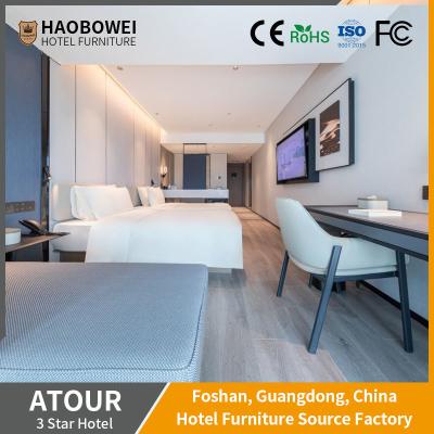 China Wholesale Double Wooden Bedroom Set 3 Star Headboard Hotel Furniture Foshan 1800mm for sale