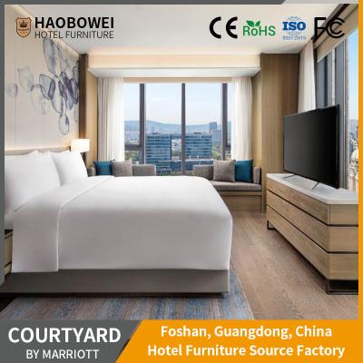 China Foshan 4 Star King Size Hotel Bedroom Headboard Marriott Resort Furniture Set 2400mm for sale