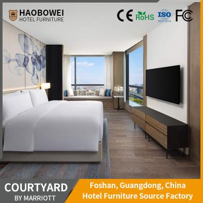 China Marriott Standard King Size Hotel Bedroom Set with Dyed Macquarie Wood Veneer 2400mm for sale