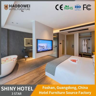 China Foshan Hotel Furniture Modern Luxury King Size Bedroom Set with Custom Headboard 1500x2000mm for sale