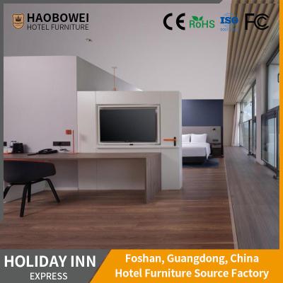 China Four Star Hotel Modern Style Standard King Size Bedroom Furniture Set with Fireproof Board and 2400mm Wardrobe for sale