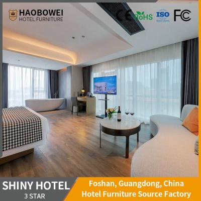 China Custom Three Star Hotel King Size Bedroom Furniture Set 1500x2000mm E1 Grade Plywood for sale