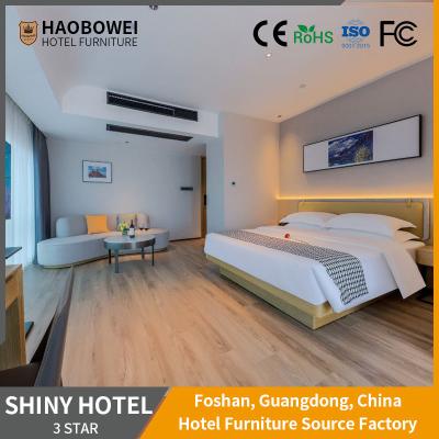 China Custom King Size Hotel Bedroom Furniture Set E1 Grade Plywood 1500x2000mm Bed Frame for sale