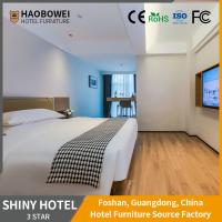 China Three Star Hotel Furniture Set Ash Wood Frame 1500x2000mm Bedroom Suite Foshan for sale