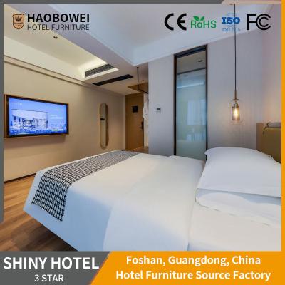 China Soft Package King Size Hotel Bedroom Set 3 Star Headboard Bed Furniture 1500x2000mm for sale