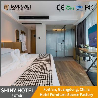 China 3 Star Hotel Standard King Size Bedroom Set with Leather Soft Bag Headboard 2500mm for sale