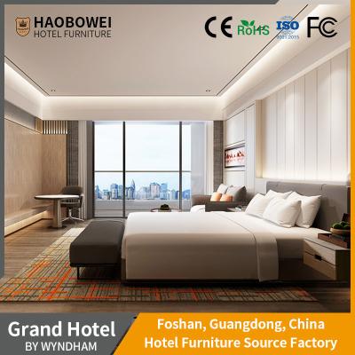 China Luxury 5 Star Resort Hotel Bedroom Set W2000mm Solid Wood Furniture Foshan for sale