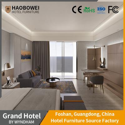 China Modern Style Bedroom Set 5 Star Resort Furniture Foshan China Solid Wood W2000mm Bed Set for sale