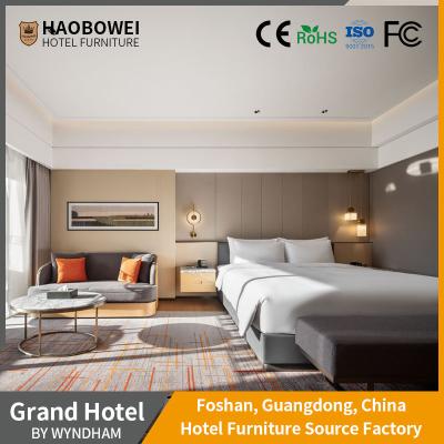 China Modern Standard Bedroom Furniture Set for Custom Hotels 2000mm Headboard Solid Wood for sale