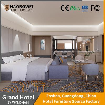 China Five Star Hotel Modern King Size Bedroom Furniture Set Solid Wood 2000mm Bed for sale