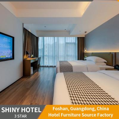 China Ash Wood Frame King Size Hotel Bedroom Set Modern Style with Headboard 1500x2000mm for sale